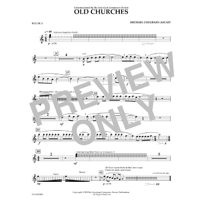 Old Churches Flute 2 Michael Colgrass - Notenbuch.de